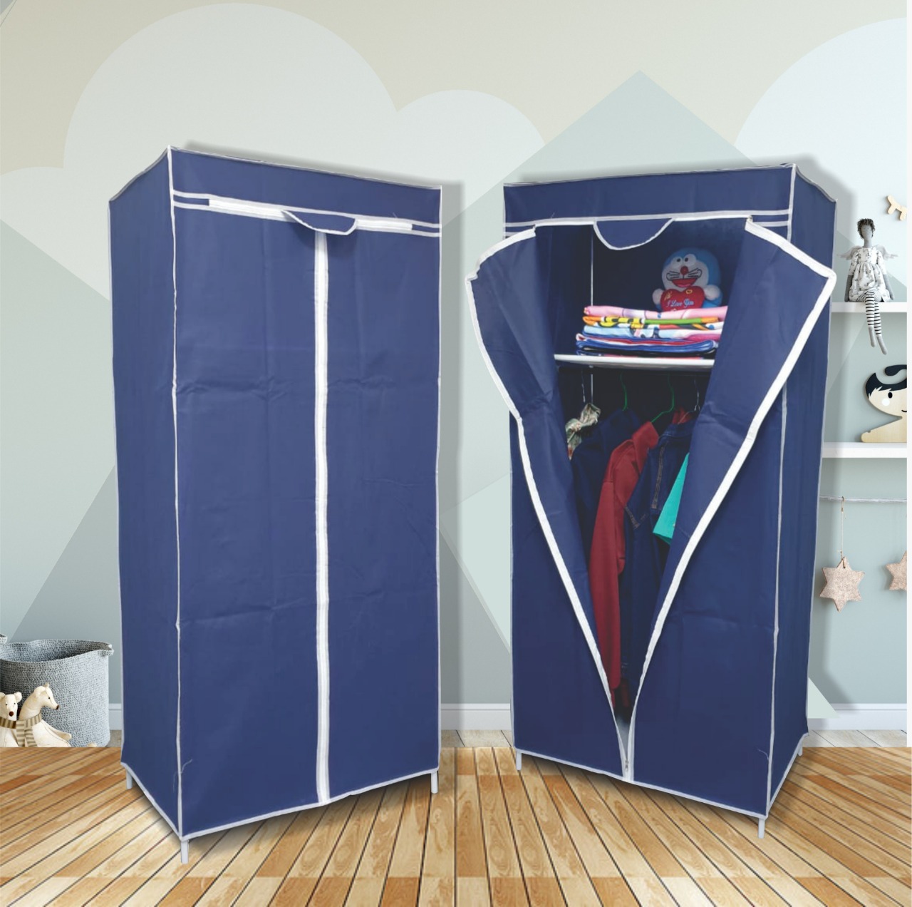 Lemari Pakaian 2 Sisi Motif / Lemari Baju Multifungsi dengan Tempat ...