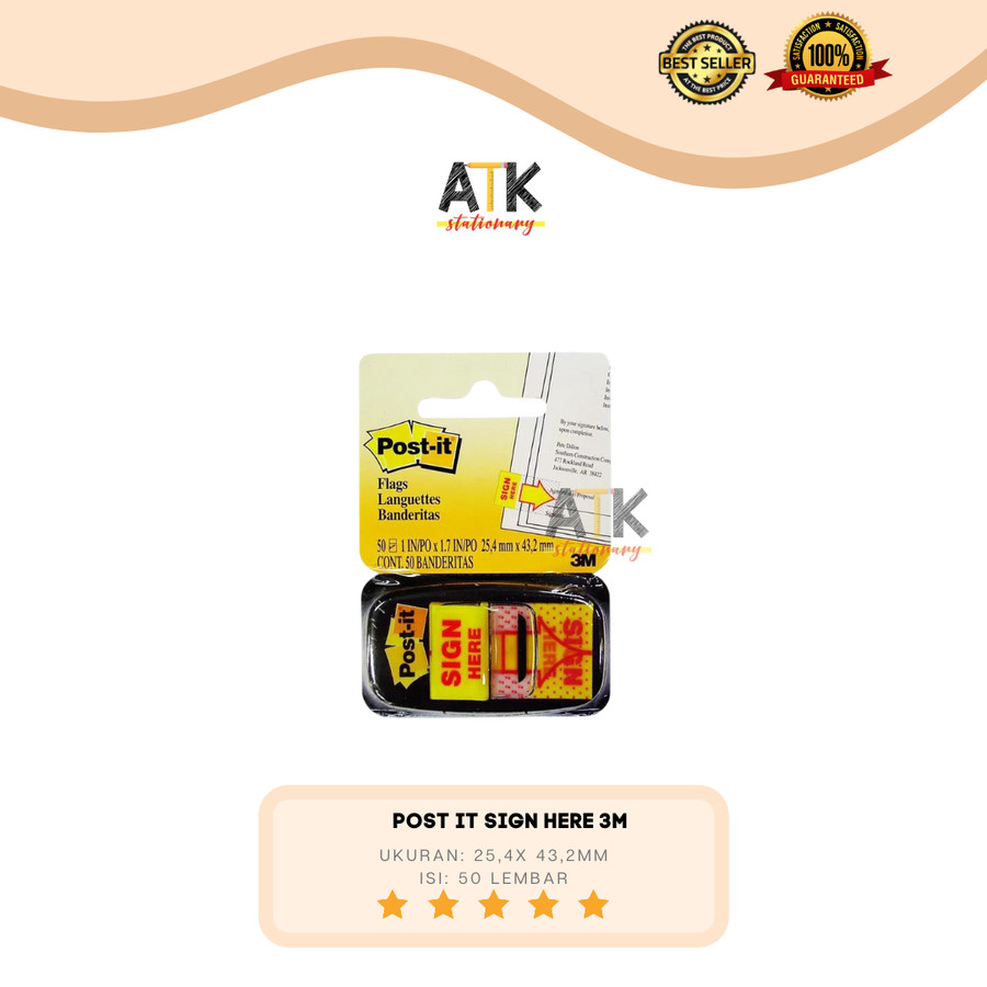 Post It Sign Here 3M atk | Lazada Indonesia