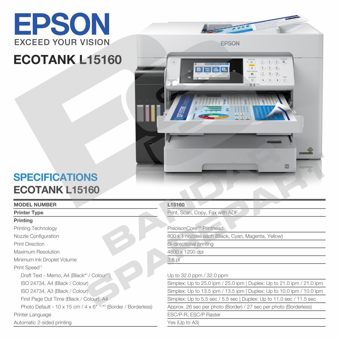 Epson EcoTank L15160 A3 Wi-Fi Duplex All-in-One GARANSI RESMI EPSON ...