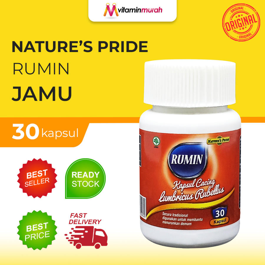 RUMIN KAPSUL CACING ISI 30 CAPSULE LUMBRICUS RUBELLUS MENURUNKAN DEMAM ...