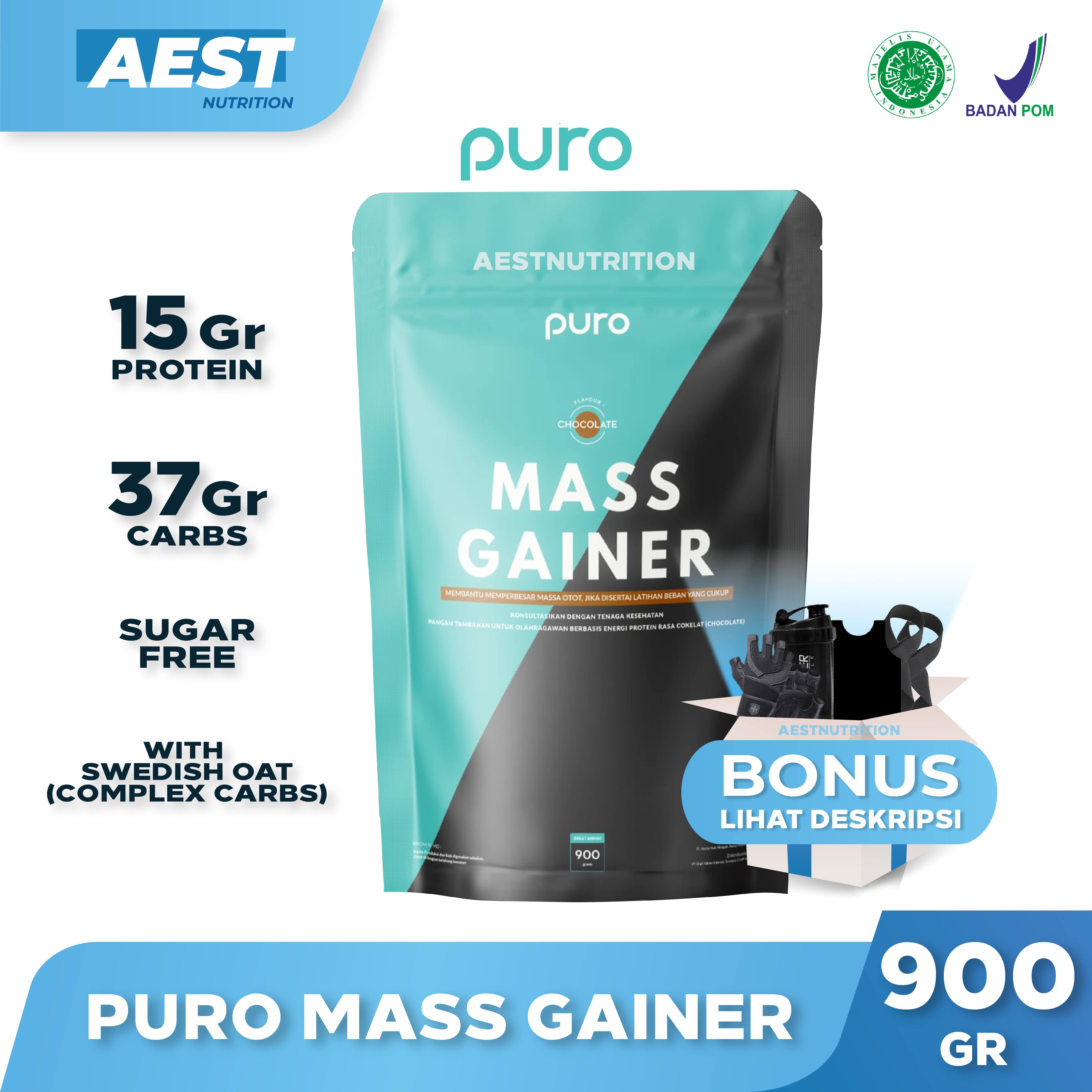 Puro Mass Gainer 900 gram Susu Protein Penambah Berat Badan | Lazada ...