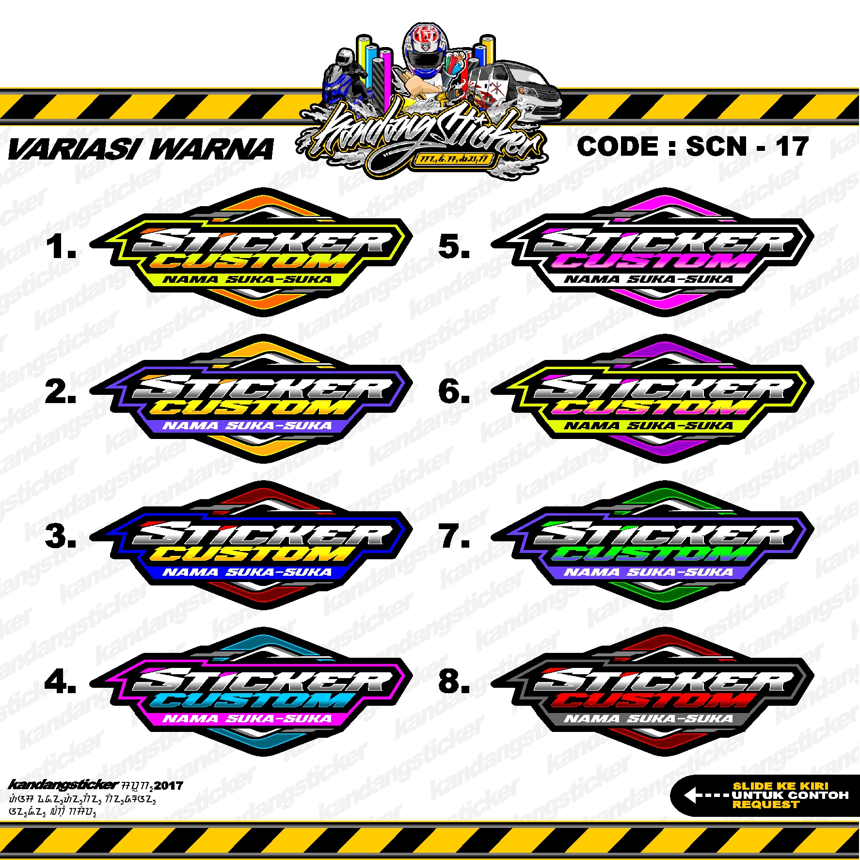 Stiker Custom Racing Sticker Nama Satuan Nama Suka Suka Stiker Timbul ...