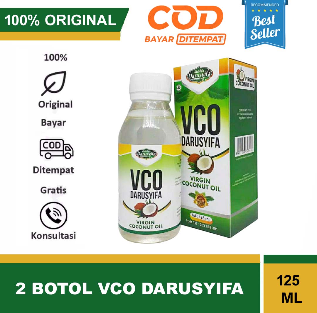 2 BOTOL Minyak VCO Darusyifa isi 125 Ml | Virgin Coconout Oil | Minyak ...