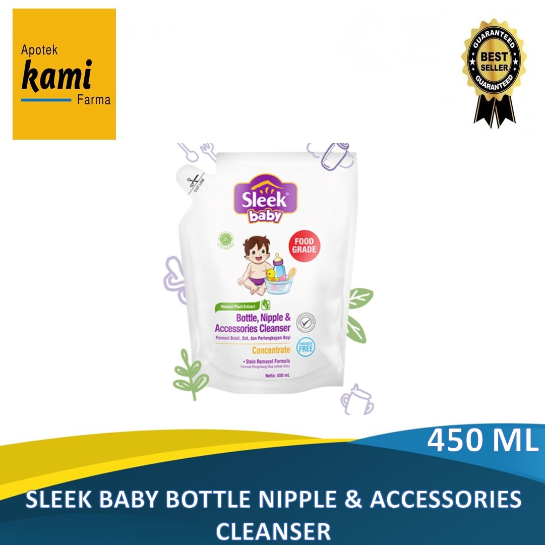 Sleek Baby Bottle Cleanser 450 ML Food Grade, Refill Sabun Cuci Botol ...