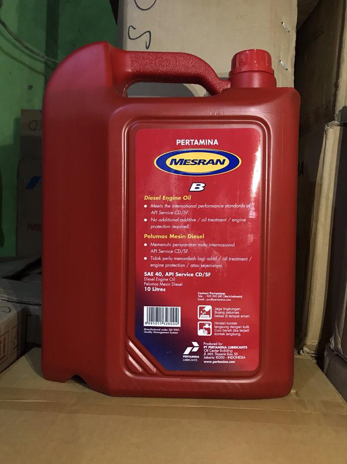 Oli pertamina diesel mesran B sae 40 isi 10 liter | Lazada Indonesia