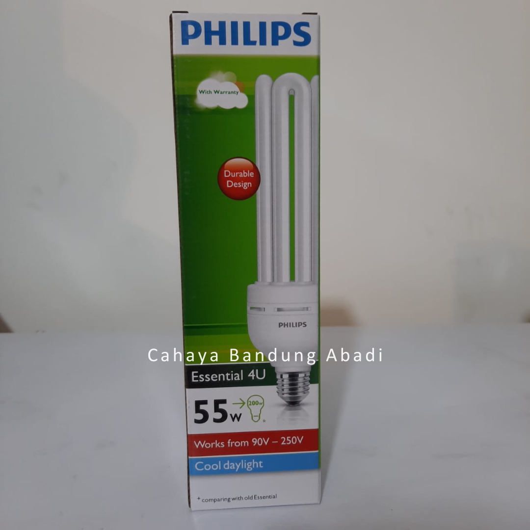 Lampu Philips Essential 4U 55 Watt 55W Putih Cool Daylight | Lazada ...