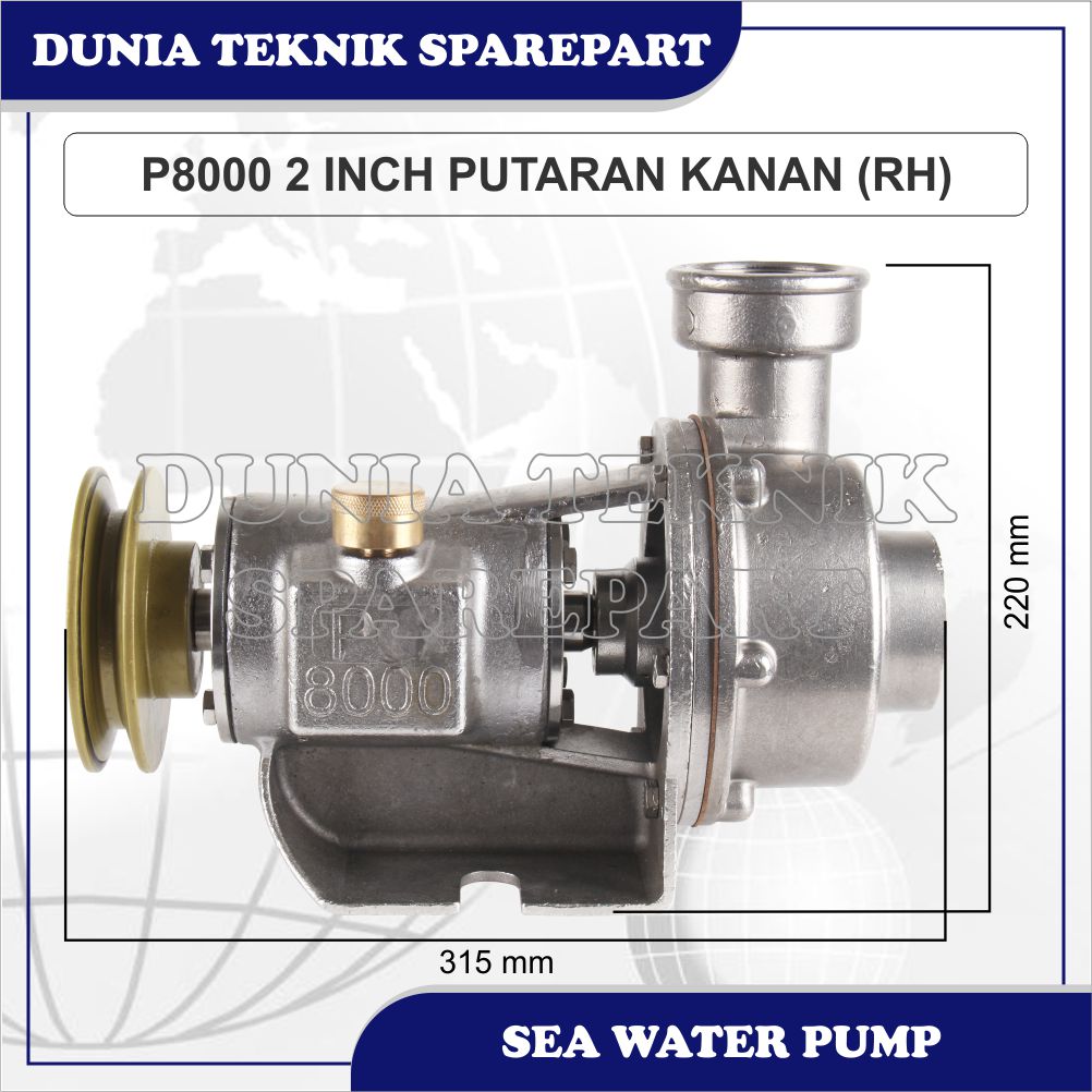 P8000 2" KANAN POMPA AIR LAUT / POMPA KAPAL / SEA WATER PUMP / POMPA KEONG / POMPA STAINLESS ...