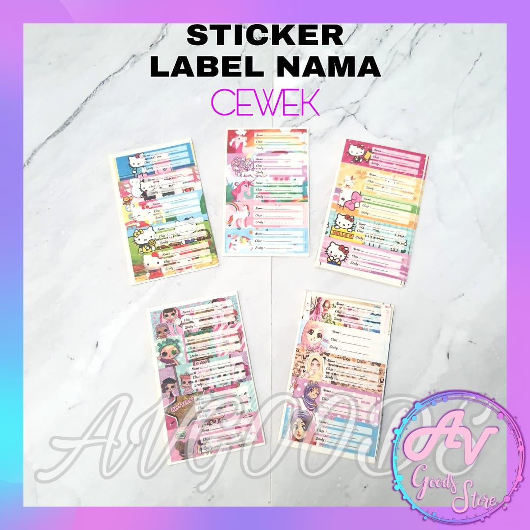 sticker nama buku karakter / stiker nama / label nama buku pelajaran ...