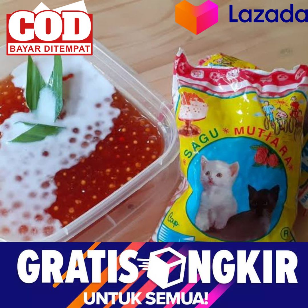 Sagu mutiara cap kucing / Sagu mutiara merah putih / Sagu mutiara 100 ...