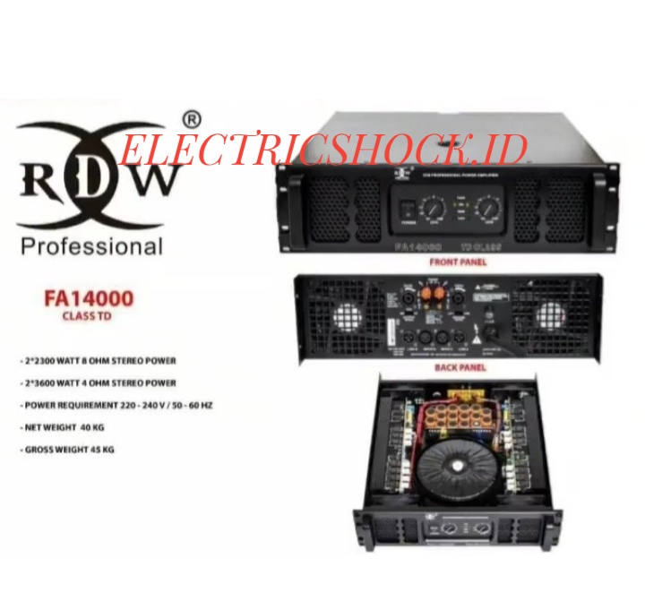 POWER AMPLIFIER RDW FA 14000 / FA14000 CLASS TD 3600WATT ORIGINAL ...