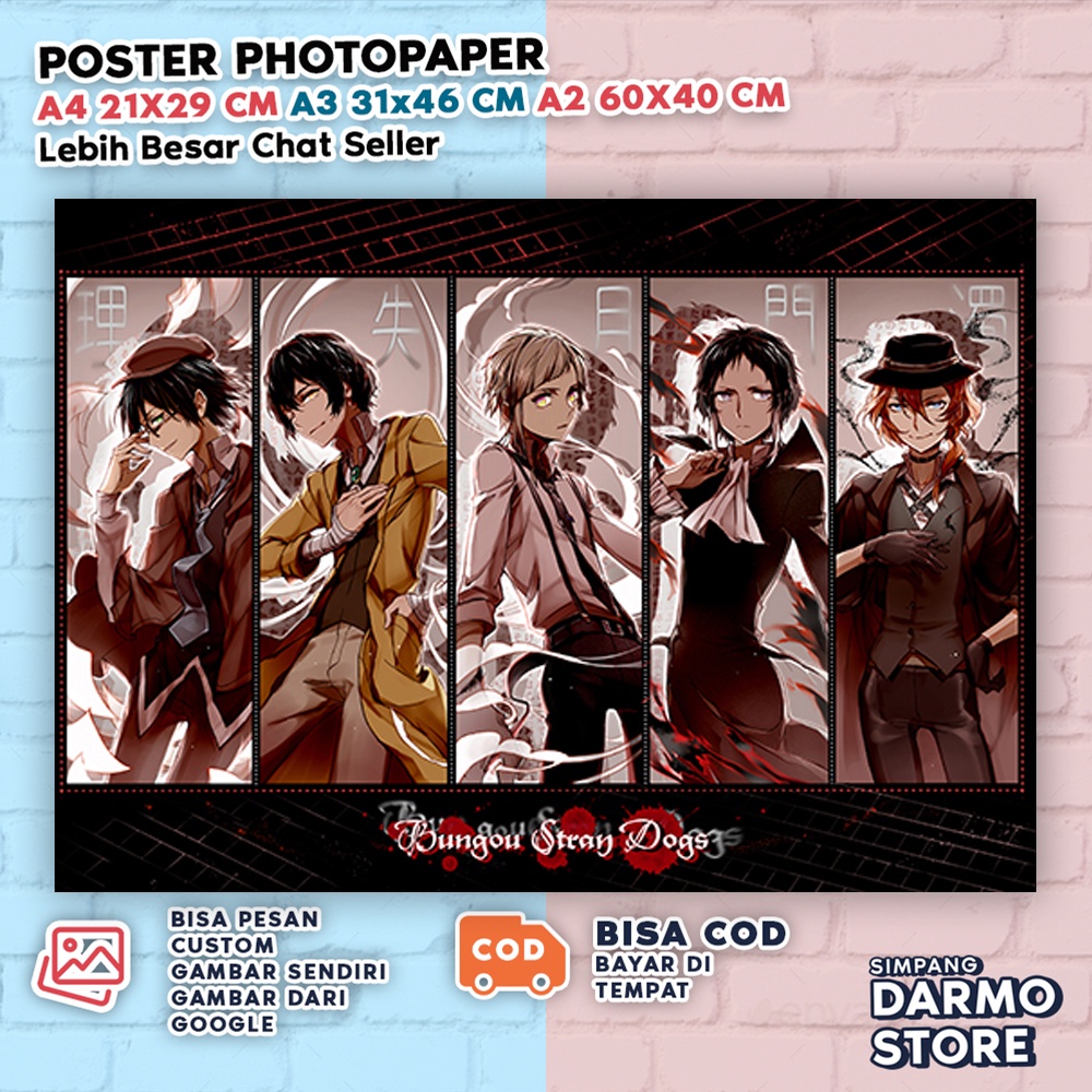 Poster Bungou Stray Dogs Dazai Atsushi Naomi Kyoka Foster Anime ...
