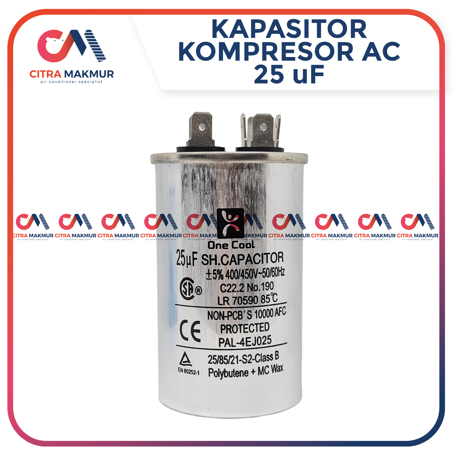 Kapasitor AC 25 uf Capasitor Outdoor Air Conditioner Kompresor Almunium ...