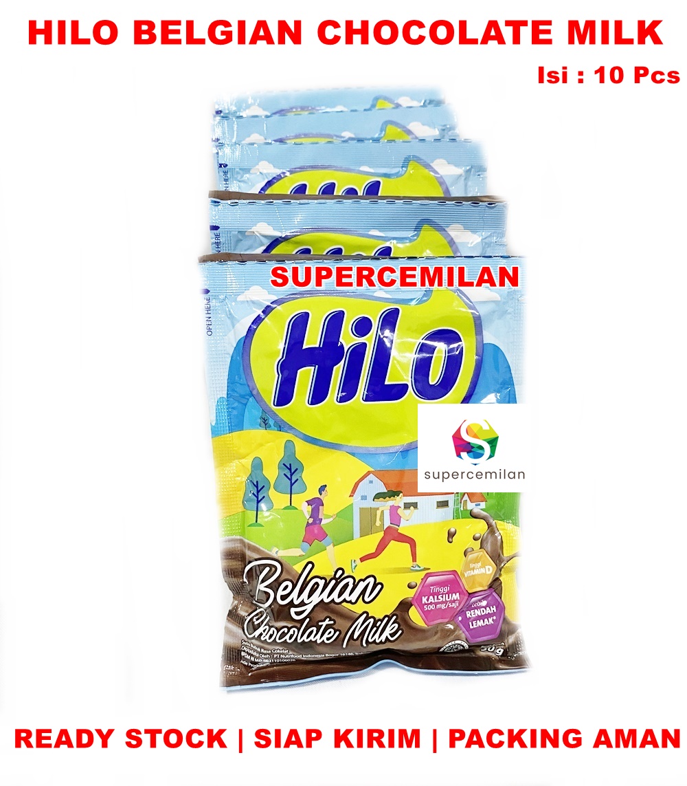 Hilo Belgian Chocolate Milk Isi 10 Pcs | Hi Lo Cokelat Sachet | Lazada ...