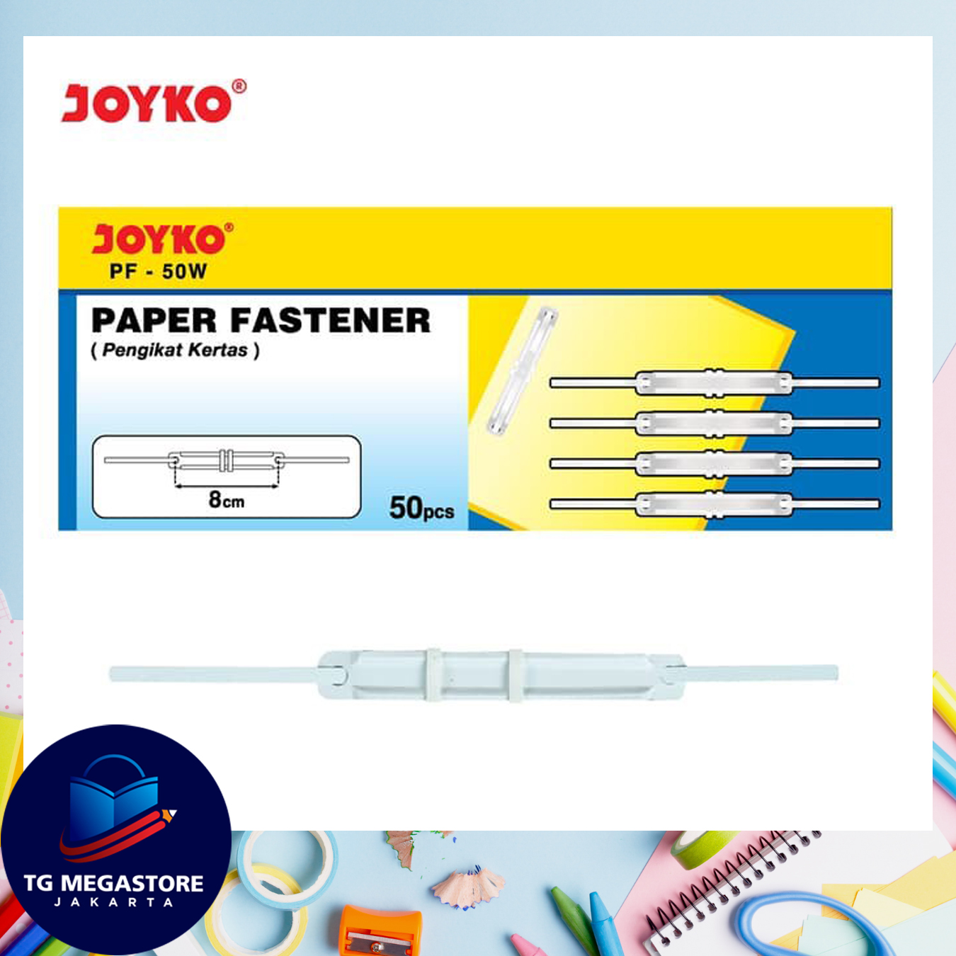 Paper Fasterner Joyko / Pengikat Kertas White isi 50pcs PF - 50 ...