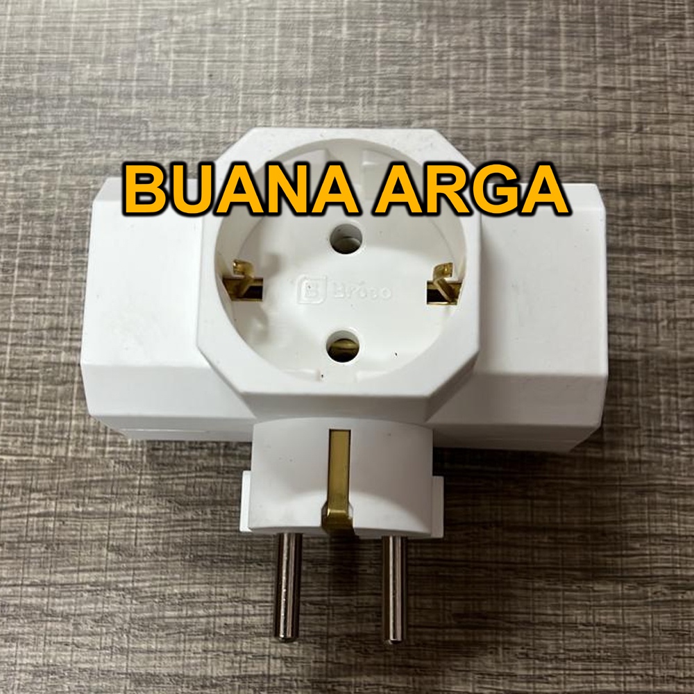 Colokan T Listrik Cabang 3 Tee Broco Arde Putih 13830 Steker cabang 2 ...