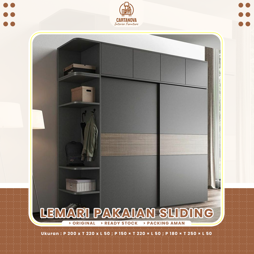 Lemari Pakaian Almari Baju Minimalis Dua 2 Pintu Bahan Multiplek Tahan ...