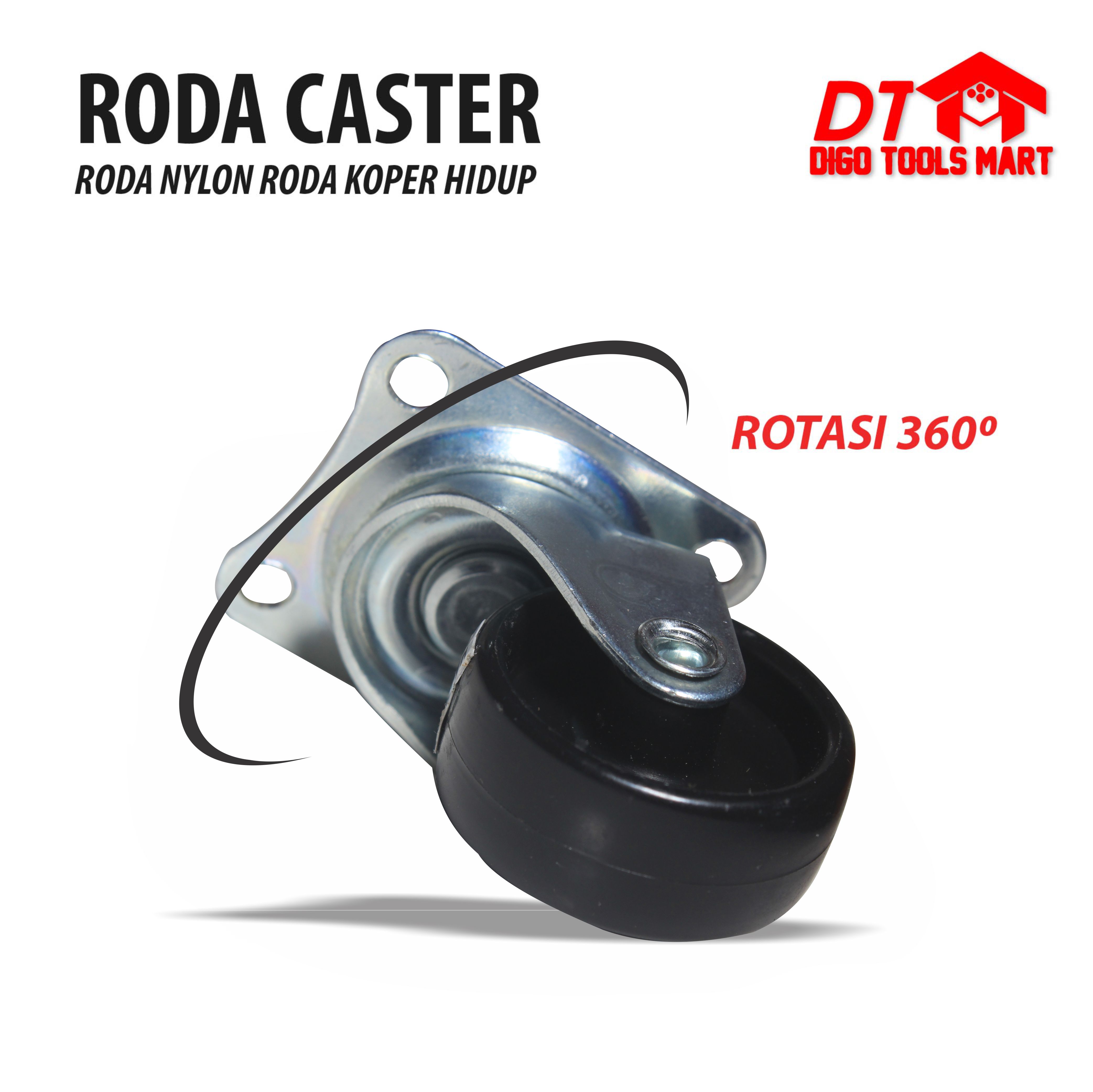 Roda Caster Hitam 1.25 Inci Roda Nilon Roda Kastor Kecil 32mm Hidup ...