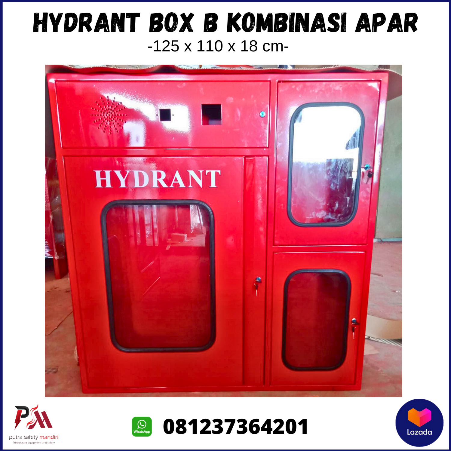 HYDRANT BOX TYPE B INDOOR KOMBINASI KOTAK APAR 3-6 KG HORIZONTAL 125 x ...