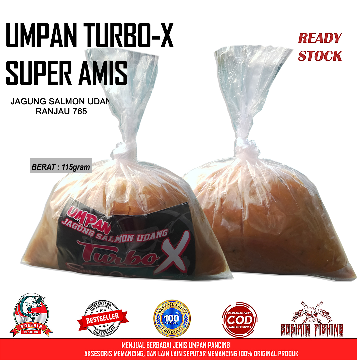 Umpan jadi Turbo X Jagung Salmon Udang Super Amis Ranjau 765 | Lazada ...