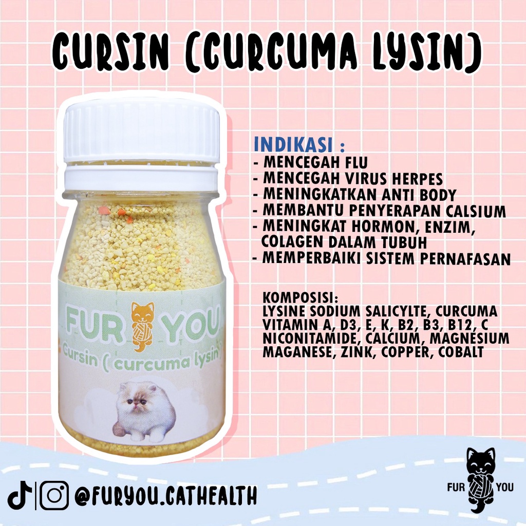 VITAMIN KUCING / CAT LYSINE PLUS NAFSU MAKAN DAYA TAHAN TUBUH CURCUMA ...