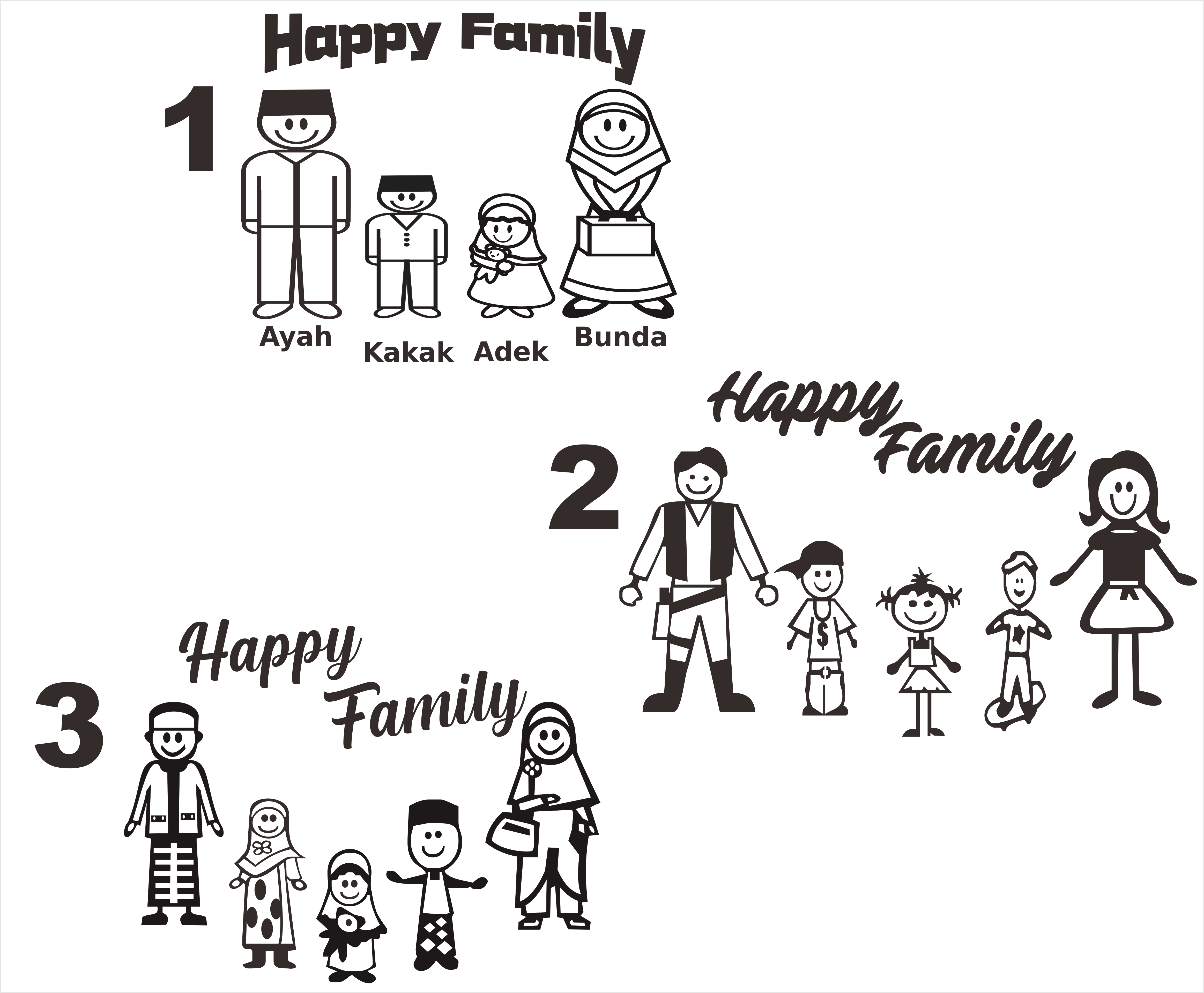 Stiker Happy Family Untuk Kaca Mobil Bebas Riquest Nama | Lazada Indonesia
