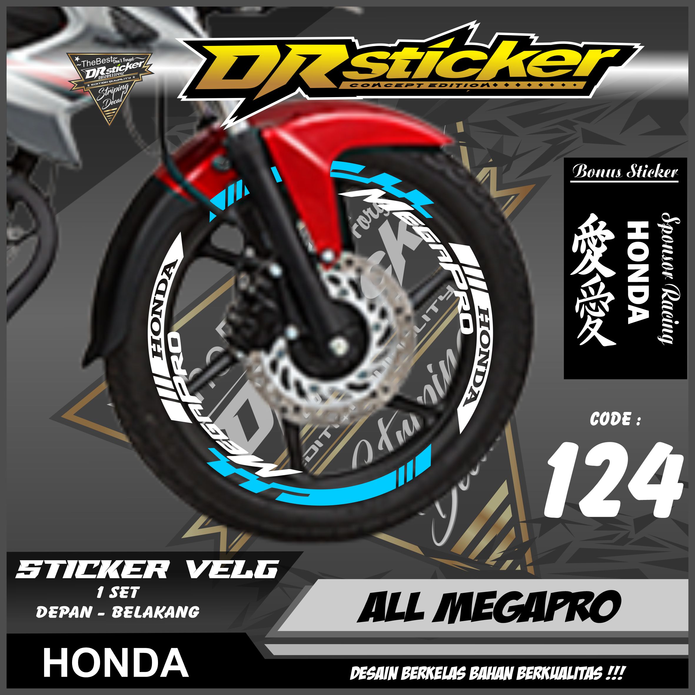 Sticker Velg - Cutting Velg Sticker Cutting Velg Motor MEGAPRO | Lazada ...