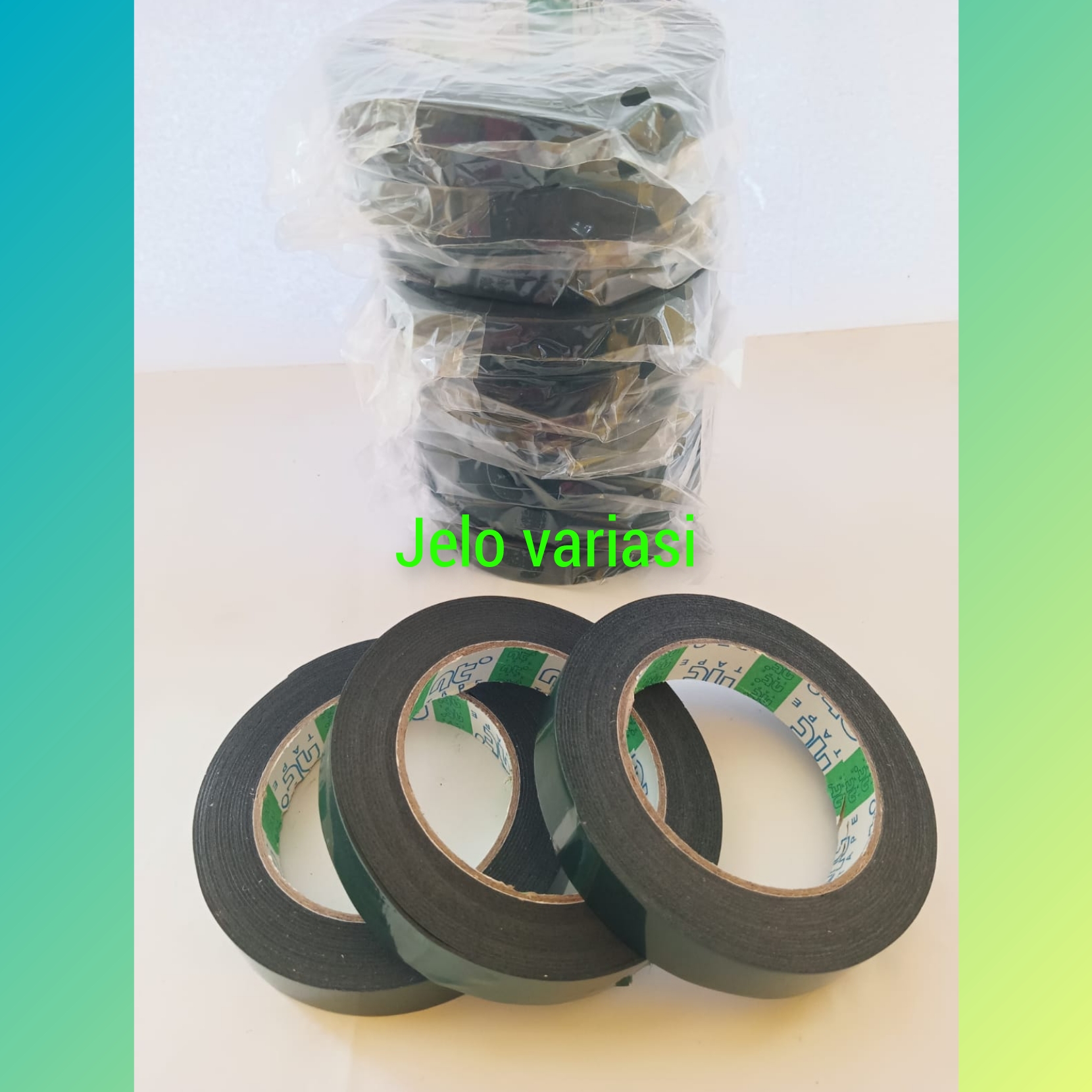 Double Tape Foam / Lakban Double Tape / Isolasi Bolak Balik Hijau ...