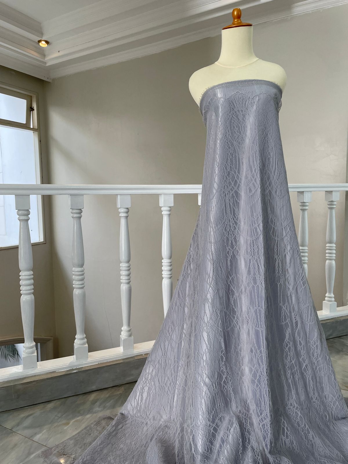 Bahan Kain Brokat Brukat Panel Chantily Lace Semi Prancis France Warna ...