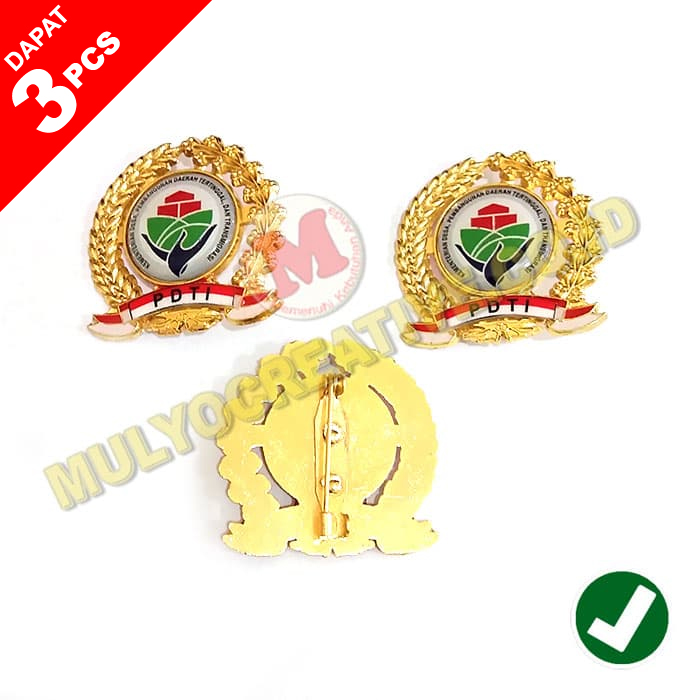 Pin Logo PDTI - Pin Pembangunan Daerah Model Padi Dan Kapas / 3pcs ...