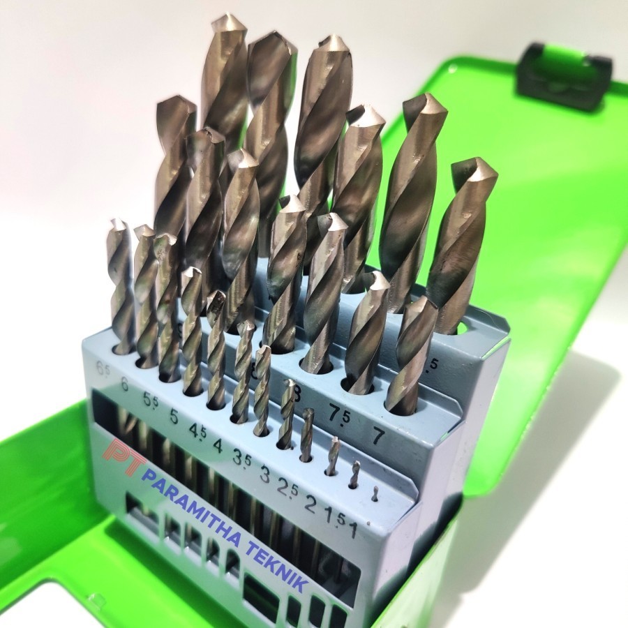 YUKIDO Mata Bor Besi Set 13 Pcs 19 PCS 1Mm - 13Mm Kotak Box Kaleng Besi ...