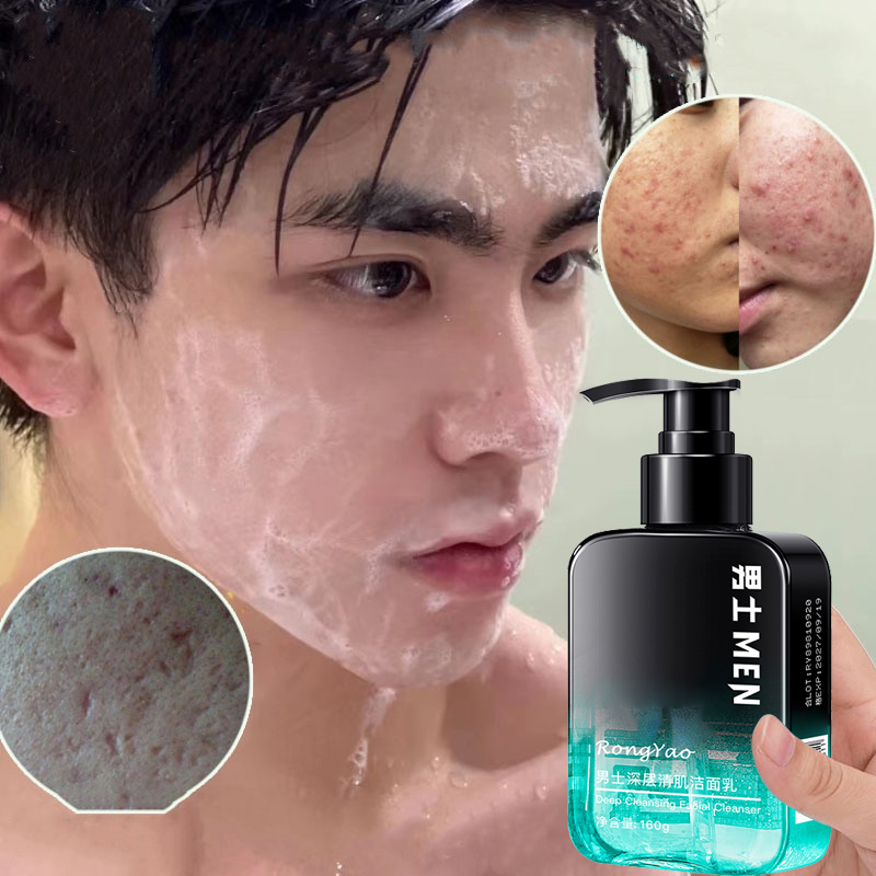 Men's Face Wash Sabun Muka Pria Untuk Kulit Kusam kontrol minyak Pori-pori bersih pembersih ...