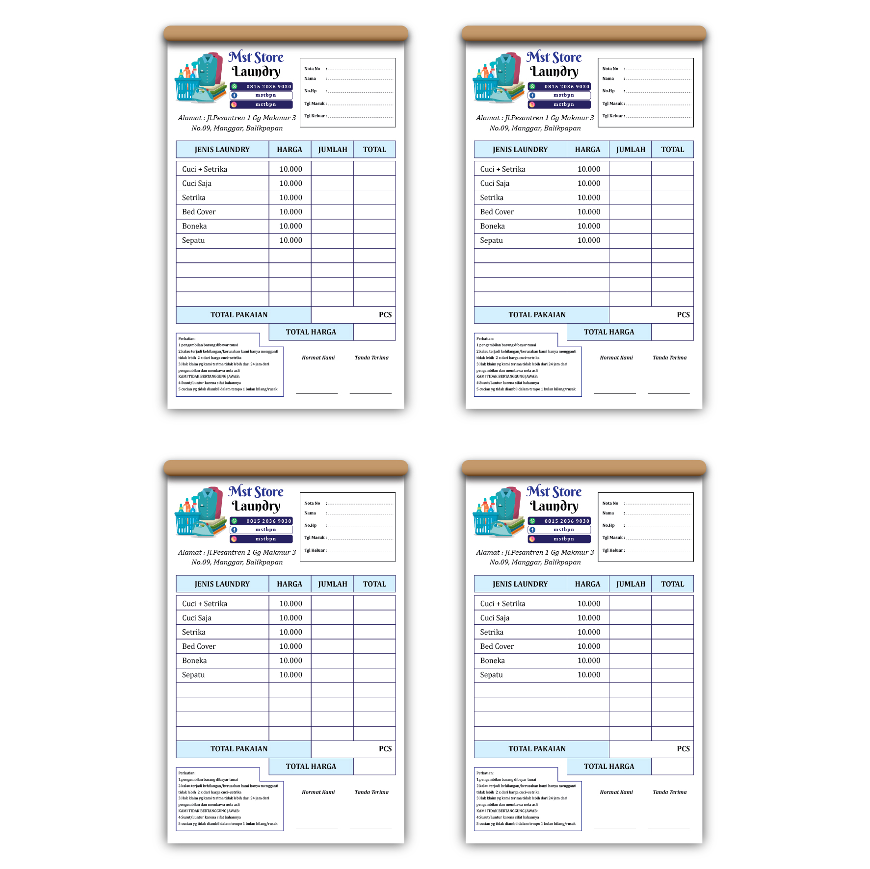 Nota Laundry Custom - Paket Hemat 4 Buku / 6 Buku | Lazada Indonesia Nota Laundry Custom - Paket Hemat 4 Buku / 6 Buku | Lazada Indonesia
