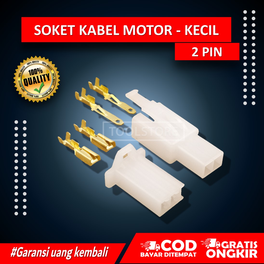 SKUN SOCKET SOKET SAMBUNGAN KONEKTOR KABEL LISTRIK MOTOR 2 PIN UKURAN ...