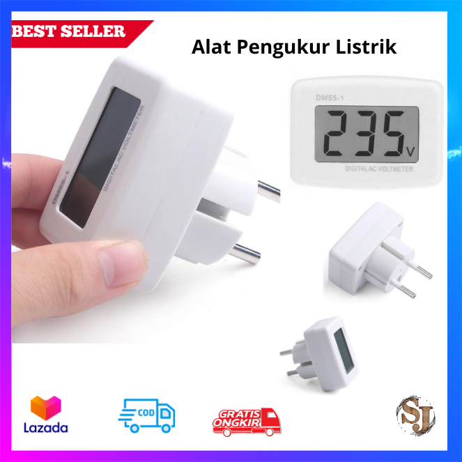 Terlaris Cod Alat Pengukur Listrik Voltmeter Digital Ac Eu Plug 110 300v Alat Pengukur