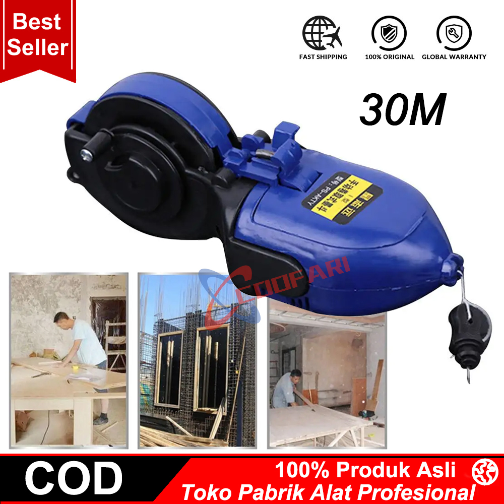 Sipatan Lot Penggaris Tarikan Benang Tukang 30M Carpenter Ink Marker ...