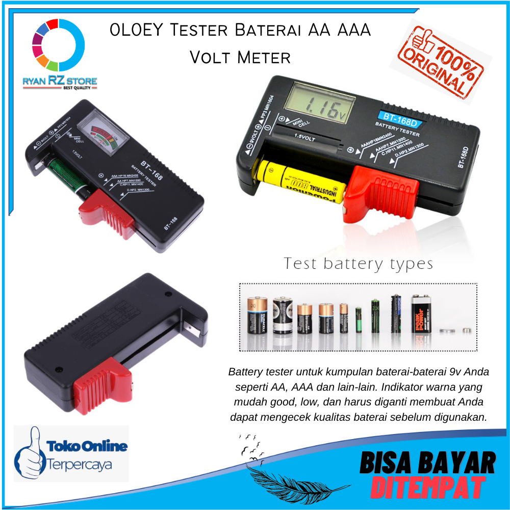 PROMO - Alat Test Baterai Digital AA AAA Volt Meter / Alat Tester ...