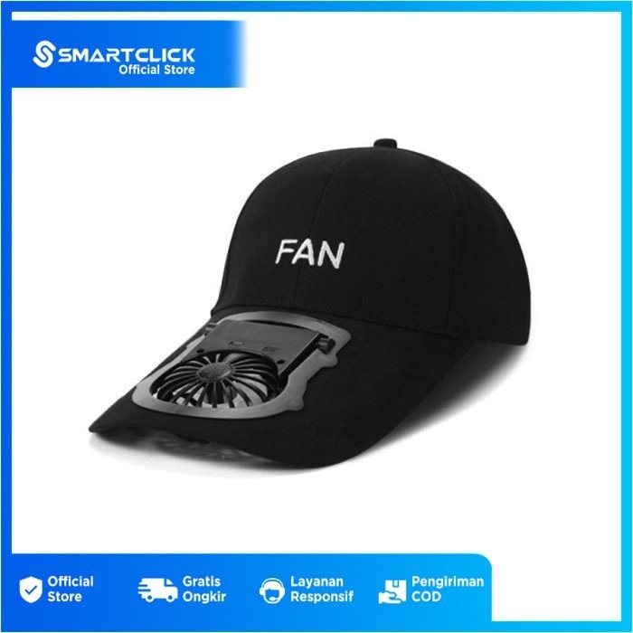 Topi kipas anti panas tekuk 180° cooler mini fan hat USB rechargeable ...
