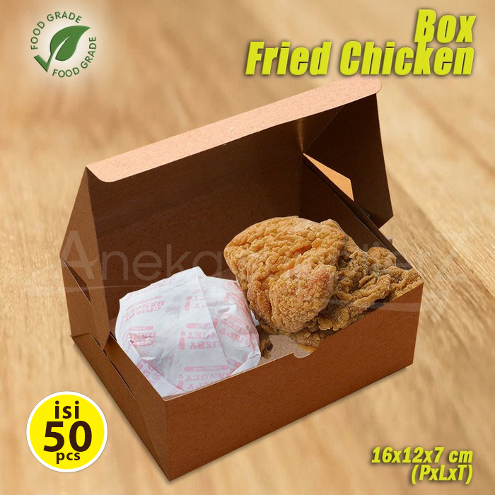 Kotak Box Dus Ayam Goreng KFC - Fried Chicken 15x11x7 cm (50 pcs ...