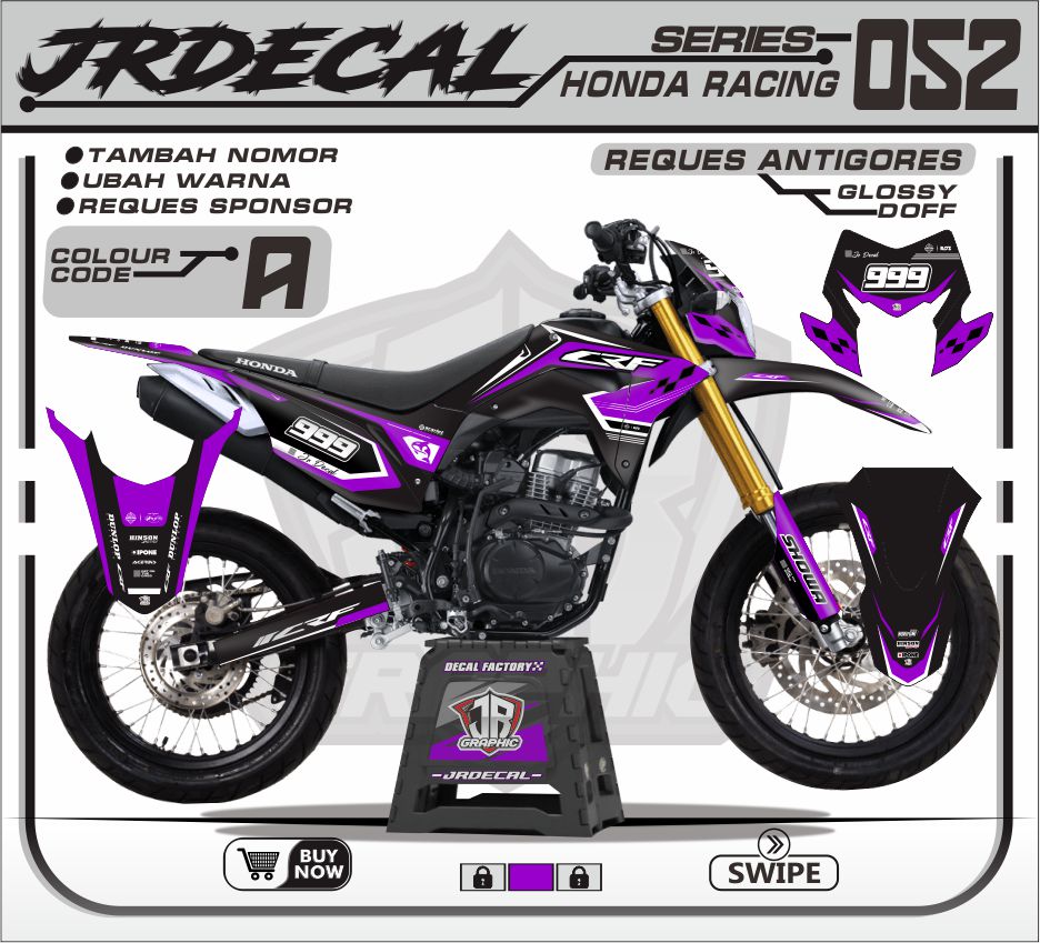 (BISA COD) DECAL STIKER CRF HITAM KEREN TERBARU - STIKER CRF SUPERMOTO ...