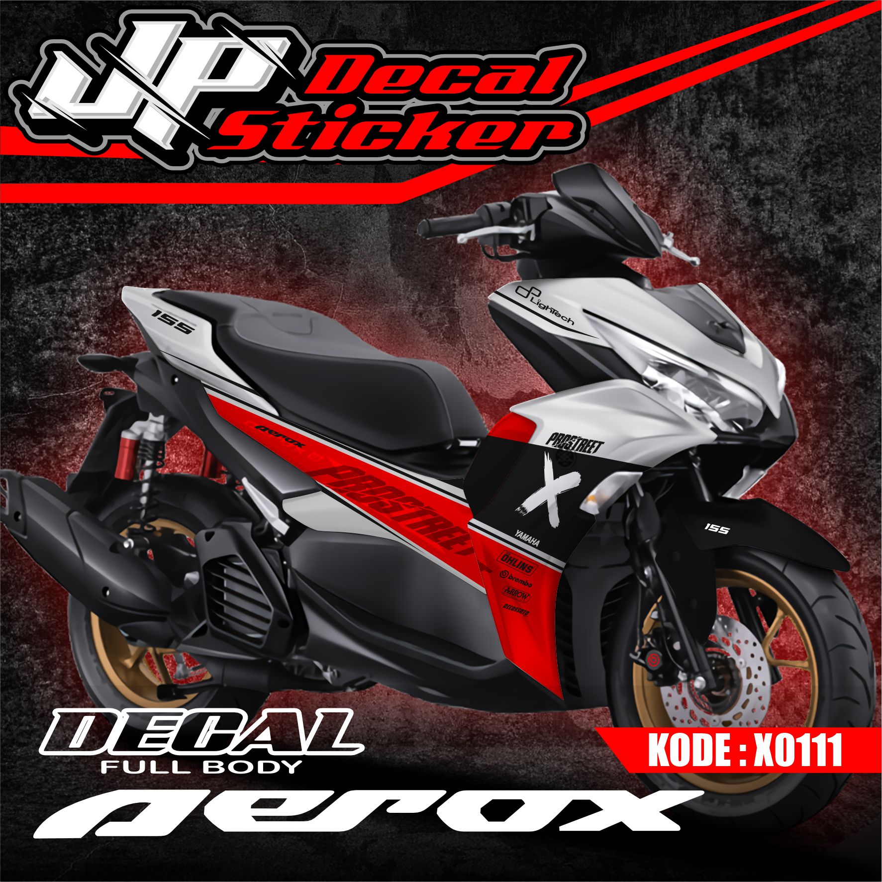 DECAL FULL BODY AEROX NEW 155 PROSTREET EDITION CONNECTED SUDAH ...