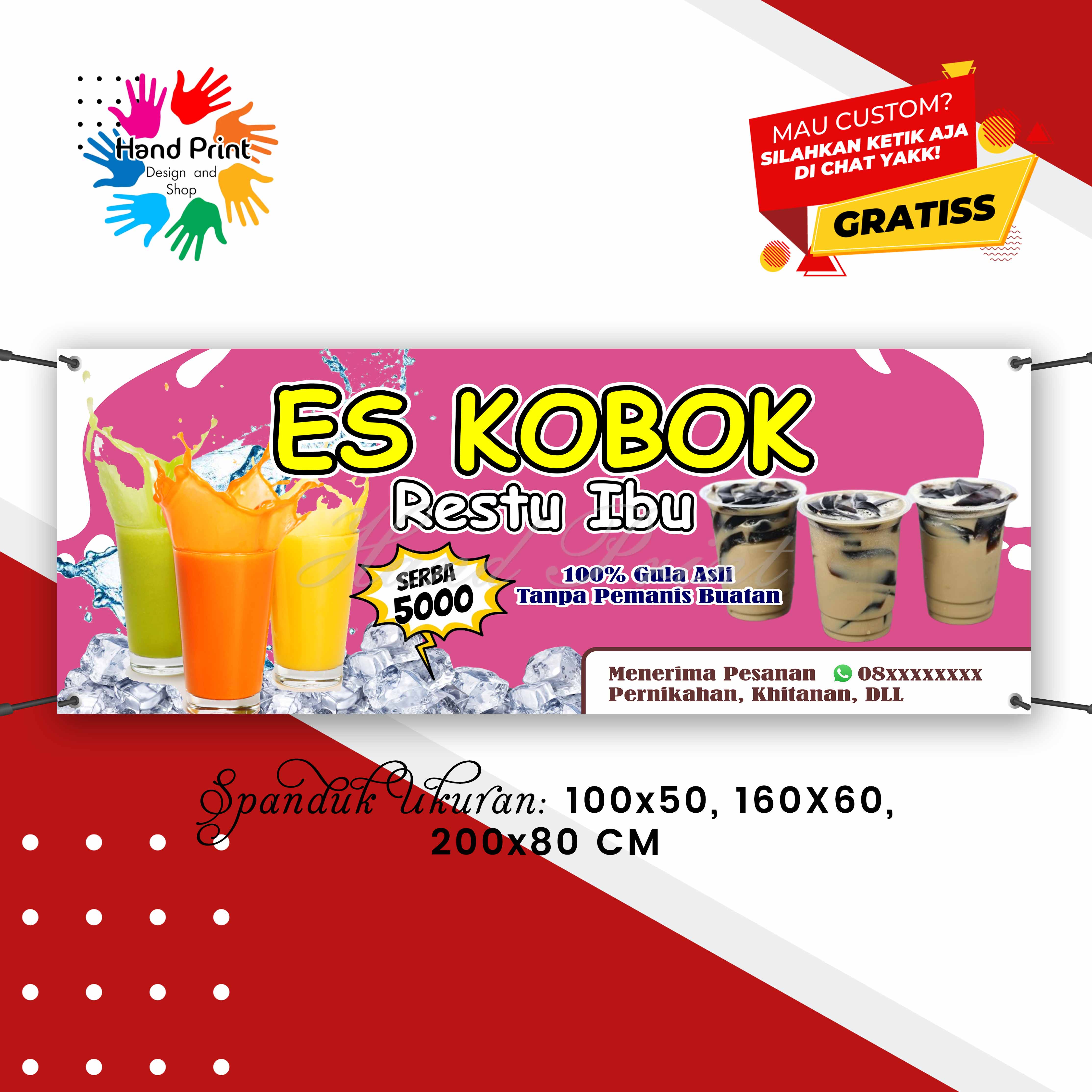 Cetak Spanduk Banner Jualan Es Kobok Dan Jus Suah Es Cincau MMT Spanduk ...