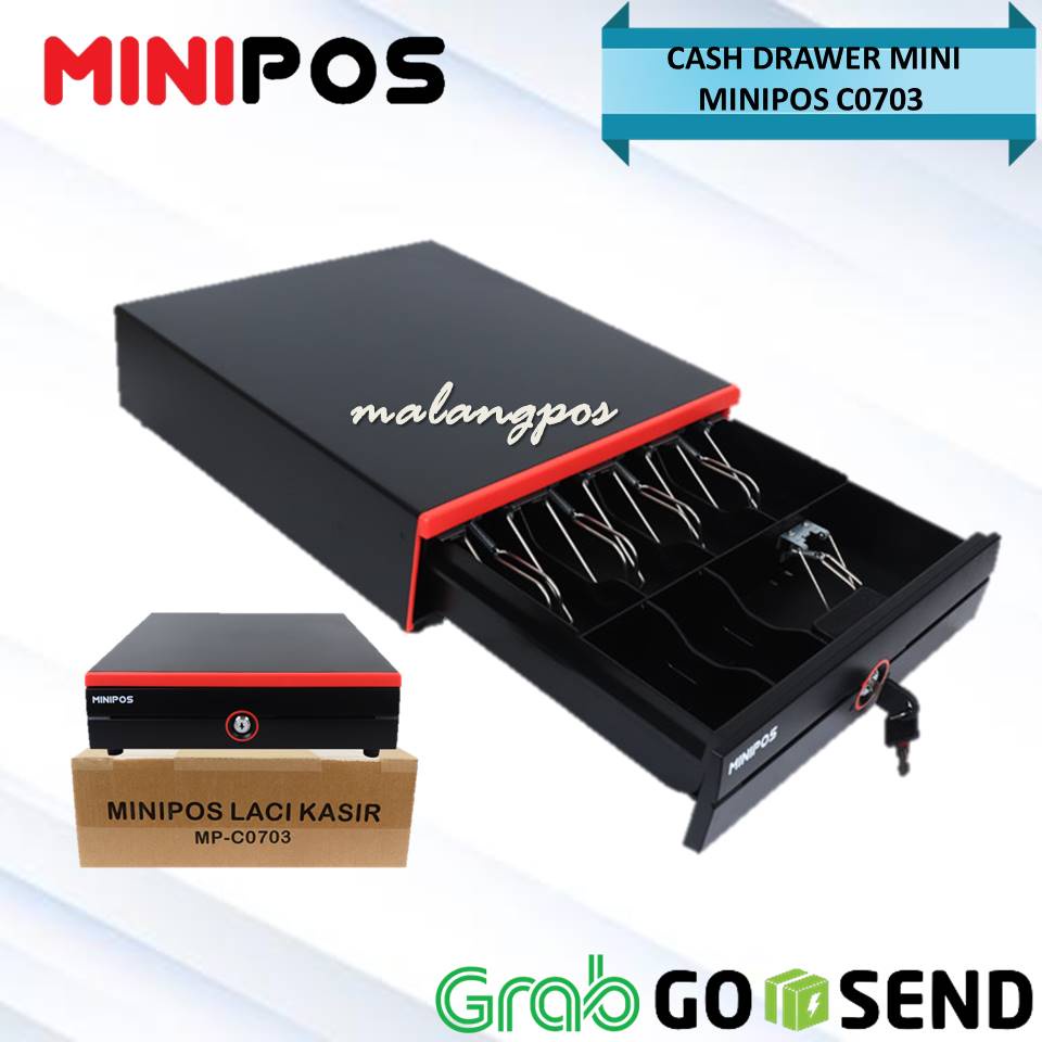 CASH DRAWER MINI MINIPOS MP-C0703 LACI UANG KASIR TEMPAT UANG KOTAK UANG SAMBUNG PRINTER ...