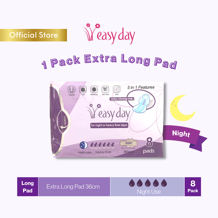 Easyday Extra Long Pad (36cm - 8's) Pembalut Heavy Flow Bersalin Easy ...