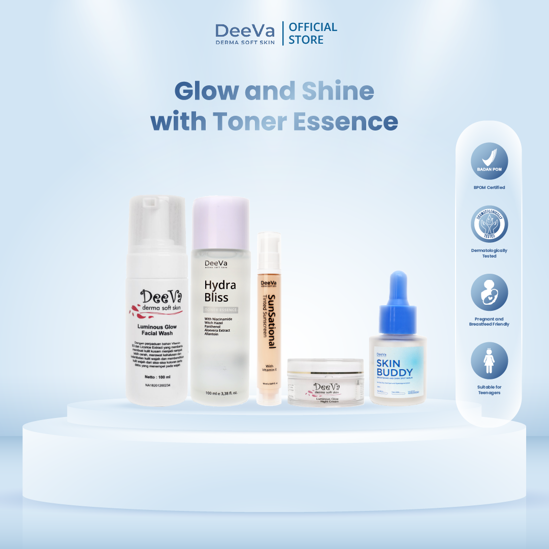 DeeVa Derma Soft Skin - Paket Glow and Shine (untuk kulit kering, kusam ...