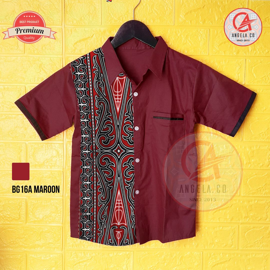 Kemeja Anak Batik Gorga Batak | Batik Pria Premium Angelaco BG16 ...