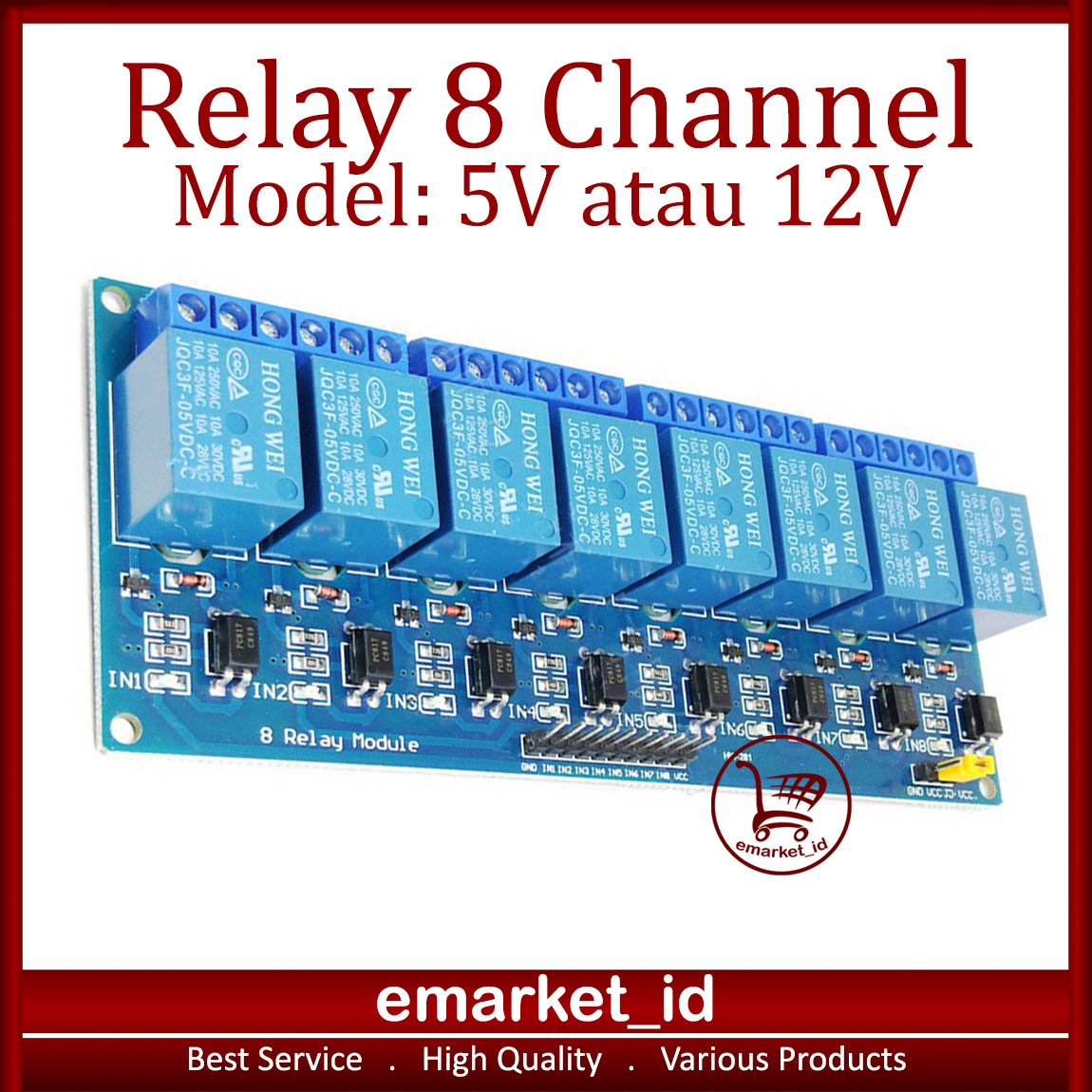 Relay 8 Channel 5V 12V / Arduino Optocoupler High Low Trigger DIY ...