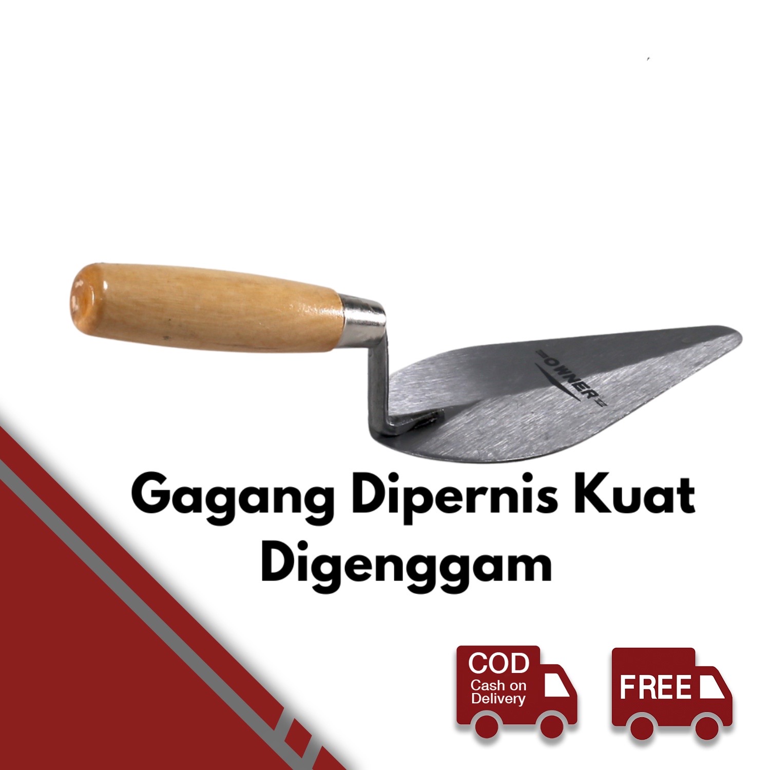 Sendok Semen Lancip Catok Gagang Kayu Plester Acian Dinding Lantai ...