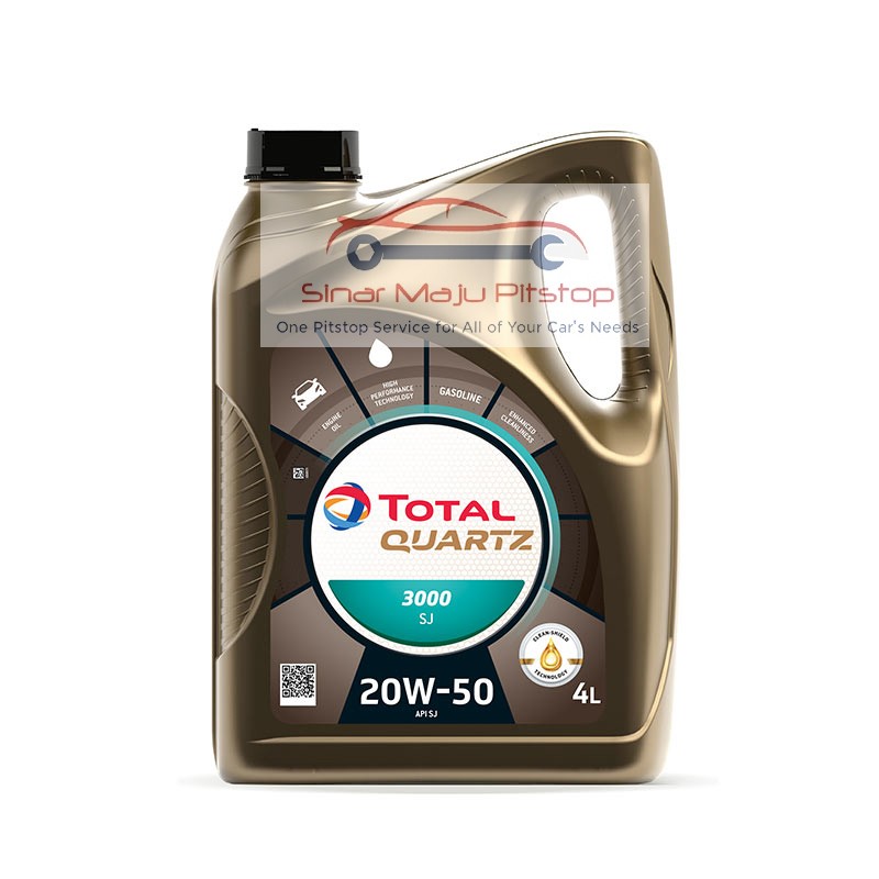 Total Quartz 3000 SAE 20W-50 API SJ/CF Original 4 Liter - Pelumas Oli ...