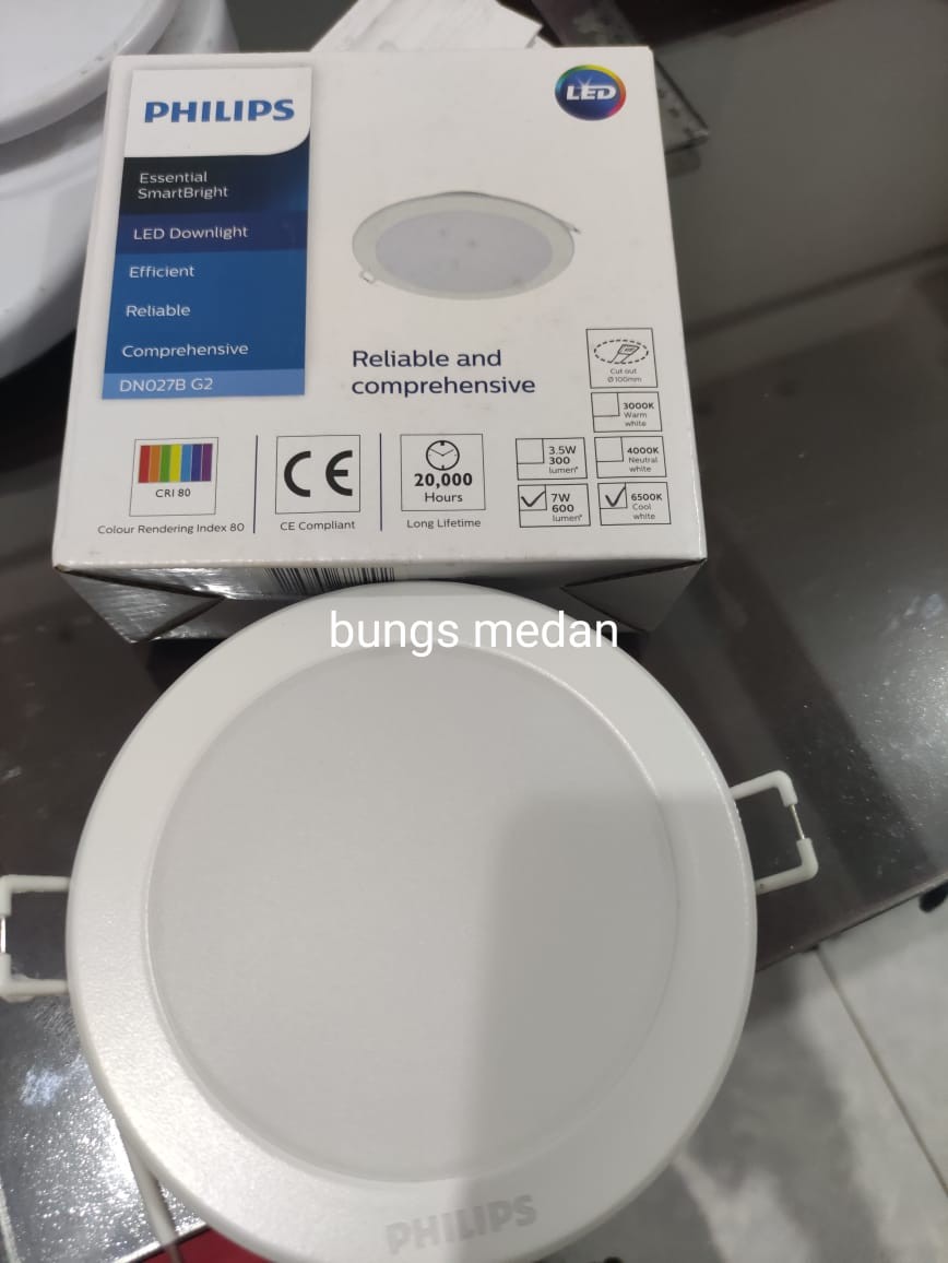 Lampu Led Philips DN027B 7w 7 Watt PANEL DOWNLIGHT Tanam BULAT PUTIH ...