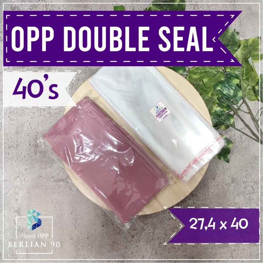 (ISI 100 LEMBAR) Plastik OPP Double Seal 27,4x40 Cm 40s Mic Plastik OPP ...
